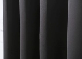 Černý závěs OXFORD 140x250 cm Zavěšení: Kovové kroužky