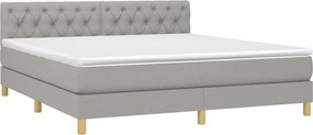 Box spring postel s matrací světle šedá 160 x 200 cm textil 3140865