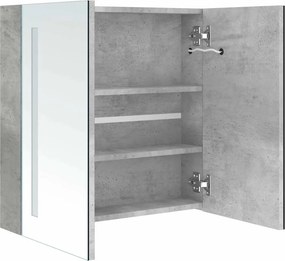 LED koupelnová skříňka se zrcadlem betonově šedá 62x14x60 cm 326518