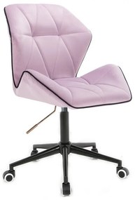 LuxuryForm DESIGN Otočná židle MILANO MAX VELUR na černé podstavě s kolečky - levandule