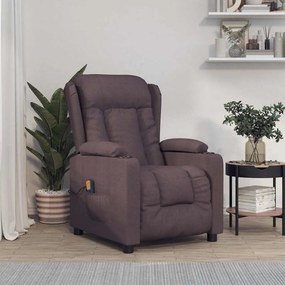 Masážní křeslo tmavě hnědé textil 339063