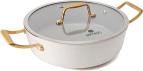 Elmich Nepřilnavá keramická hluboká pánev Zen Ø 28 cm - krémovo zlatá