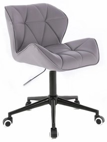 LuxuryForm Židle MILANO na černé podstavě s kolečky šedá