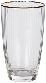 GOLDEN TWENTIES Sklenice na long drink se zlatým okrajem 500 ml