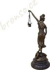 Spravedlnost – Justitia Themis, bronzová socha, elegantní soška bohyně práva
