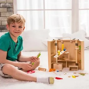 TEDDIES Nářadí v dřevěném kufříku 30 ks / Dětské nářadí / Dřevo / 21x3