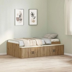 Rám postele Artisanový dub 90 x 200 cm Kompozitní dřevo 3335196