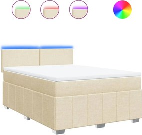Box spring postel s matrací krémová 140x200 cm textil 3289389