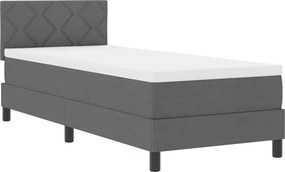 Postel s boxspringem s čelo Tmavě šedá 80 x 200 cm textil 3338721