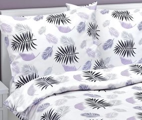 Bellatex Povlečení flanelové 140x200, 70x90 cm Peříčko fialová