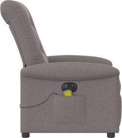 Elektrické masážní polohovací křeslo taupe textil 3303251
