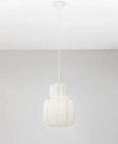 Matně bílé látkové závěsné svítidlo ø 28 cm Delina – Nova Luce