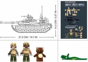 Sluban Model Bricks M38-B1365 Bitevní tank M1A2 Abrams TUSK II 2v1/ fi