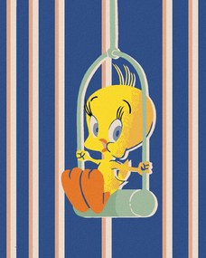 Zuty - tweety na bidýlku (looney tunes), 40×50 cm, bez rámu a bez vypnutí plátna