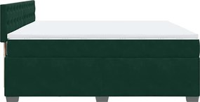 Box spring postel s matrací tmavě zelená 200x200 cm samet 3288717