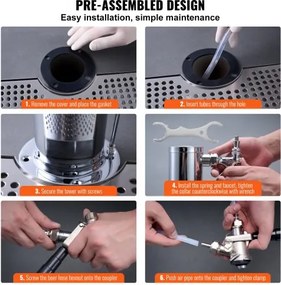 Sada Kegerator Věž s jedním kohoutkem Kegerator Beer Věž & A-System Keg Coupler