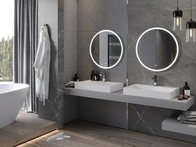 Mexen Gobi, LED kulaté koupelnové zrcadlo s podsvícením 70 cm, 6000K, ochrana proti zamlžování, 9801-070-070-611-00