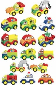 L-W Toys Junior kostky Auta / LEGO- kompatibilní / 62 dílků