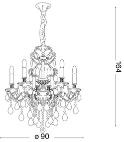 Ideal Lux-Křišťálový lustr na řetězu GIOCONDA 12xE14/40W/230V pr. 90 cm stříbrná