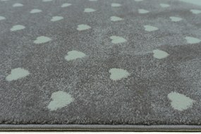 BE Dětský koberec Smart Kids 22721 Grey - šedý obdélníkový, králík Rozměr: 120x180 cm