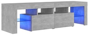 vidaXL TV skříňka s LED osvětlením betonově šedá 140 x 36,5 x 40 cm