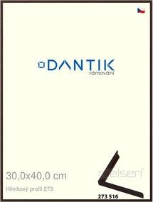DANTIK rámeček 30x40 | ALU profil 7273 Dýha wenge tmavá (Plexi Čiré)