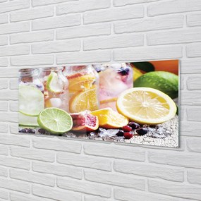 akrylový obraz Sklenice ovocný koktejl ledu 120x60 cm