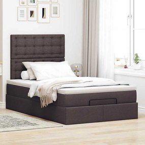 Osmanský rám postele s matrací tmavě šedá 120x200cm textil 3314165