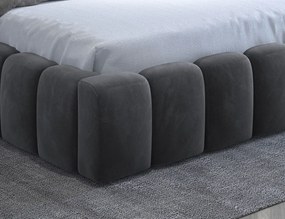 Eltap Čalouněná postel Lamica s úložným prostorem - dřevo Materiál a barva potahu: Monolith 77 - tmavě modrá, Rozměry (cm): 180x200