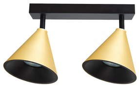 Bodové svítidlo Cone, 2x zlaté/černé kovové stínítko, b