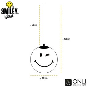 ONLI - Dětský lustr na lanku SMILEY 1xE27/15W/230V bílá