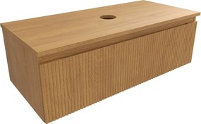 Koupelnová skříňka s krycí deskou SAT Evolution 98x30x44,5 cm dub medový mat SATEVO100DMD