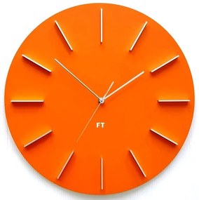 Designové nástěnné hodiny future time ft2010or round orange 40cm
