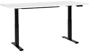 Elektricky nastavitelný psací stůl 180 x 80 cm bílý/černý DESTINES Beliani