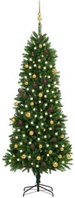 Umělý vánoční stromek s LED a sadou koulí 240 cm zelený,  3077557 HangarStore.cz