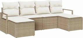 Set pohovek 6 ks Béžová polyratan 3346491
