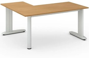 Rohový kancelářský psací stůl PRIMO FLEXIBLE 1600 x 1400 mm, bříza
