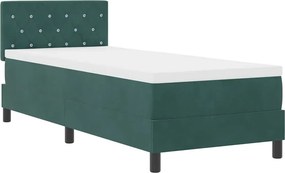 Postel s boxspringem s matrací Tmavě zelená 80 x 200 cm samet 3339071