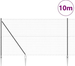 Evropský plot se hroty 10 x 1,6 m Ocel potažená PVC Šedá 3350708