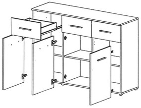 Sconto Komoda ALVA 06 bílá/dub canyon