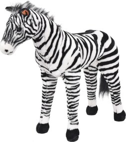 vidaXL Stojící plyšová hračka zebra černá a bílá XXL [91335]