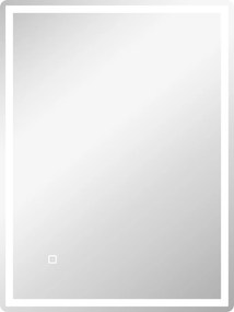 HOMCOM Stmívatelné osvětlené koupelnové zrcadlo 80x60 cm s paměťovou funkcí a povrchem proti zamlžení pro moderní koupelny