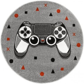 Koberec Lima G928A Gamepad světle šedý / tmavě šedý kruh