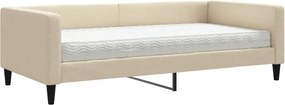 Válenda s matrací krémová 100 x 200 cm textil 3196569