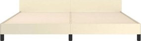 Rám postele s čelem krémový 200x200 cm umělá kůže 3125471