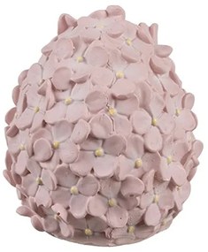 Růžová dekorace vajíčko z květů - Ø 6*7cm