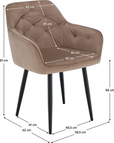 Designové křeslo, světle hnědá Velvet látka, VERIO