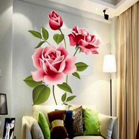 Romantická velká samolepka na zeď - růže AT_32839132775