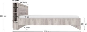 Postel s policemi JESI NEW, 160x200, kaštan nairobi Kondela 0000408051