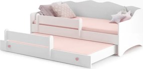 Dvojitá postel s matracemi EMKA II Pink, White 160x80